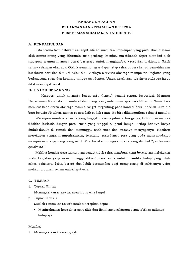 KAK Senam Lansia | PDF