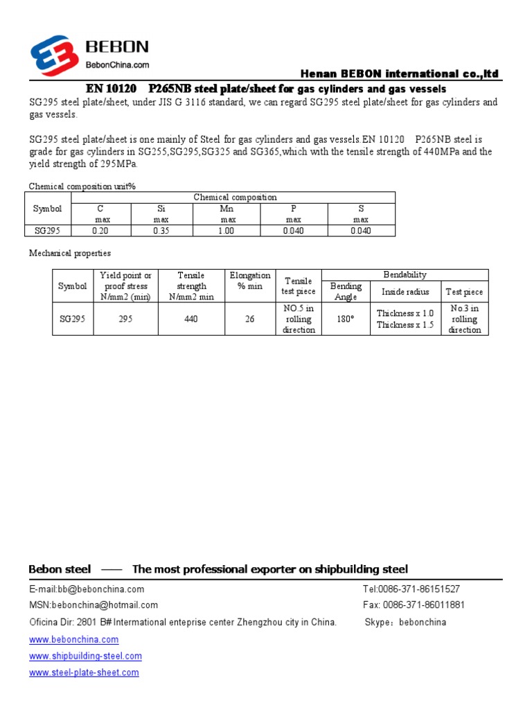 EN 10120 P265NB | PDF