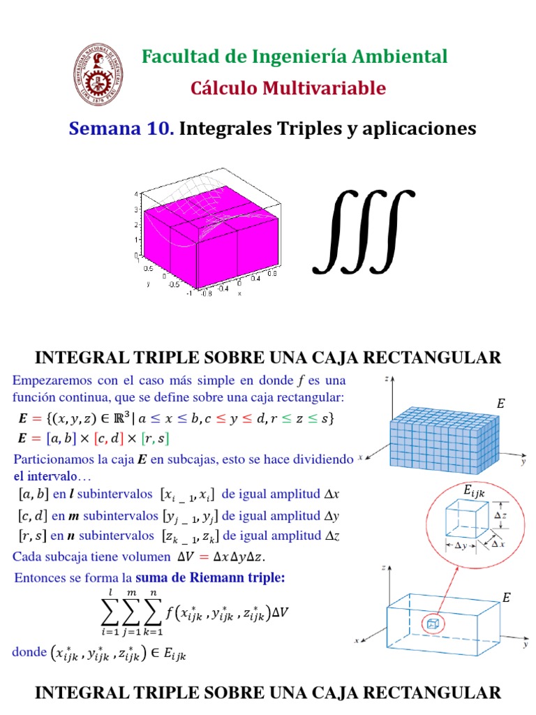 Semana 10. Integrales Triples y Volumen | PDF | Integral | Relaciones ...