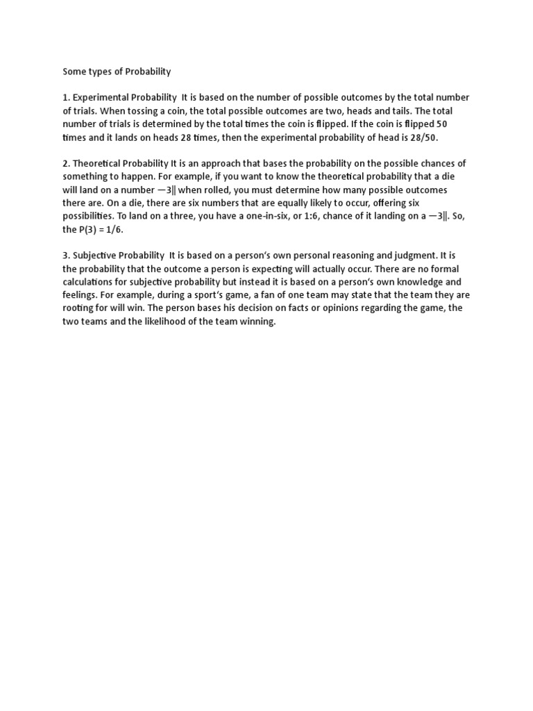 Some Types of Probability | PDF Some Types of Probability | PDF