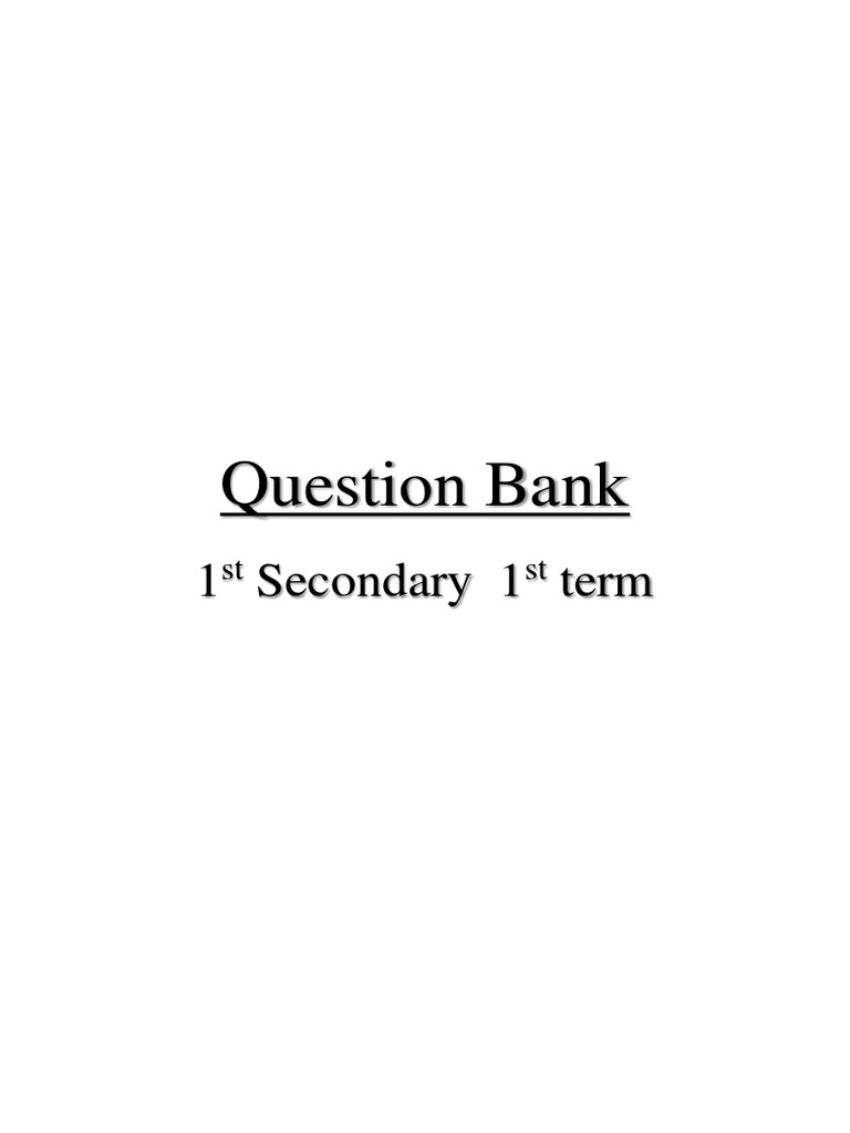 1st Secondary Term 1 Question Bank | PDF | Geometric Measurement ...