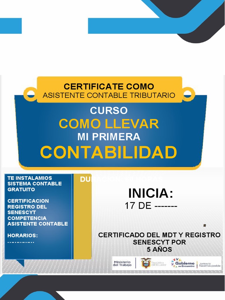 Curso Asistente Contable Presentacion | PDF | Contabilidad | Dinero