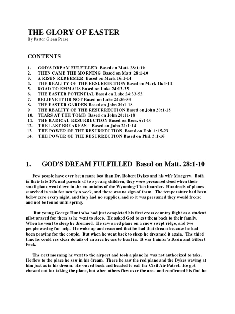 Easter's Fulfillment of God's Dream | PDF | Resurrection Of Jesus | Easter