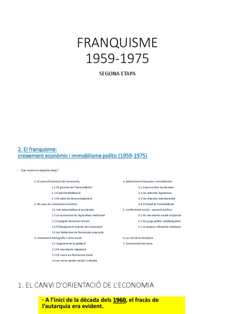 Segona Etapa Del Franquisme | PDF