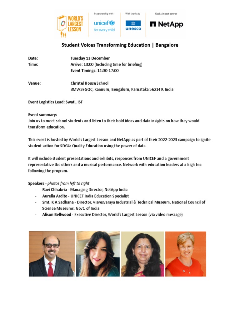 External - Speaker Brief - Bangalore - WLL X NetApp | PDF