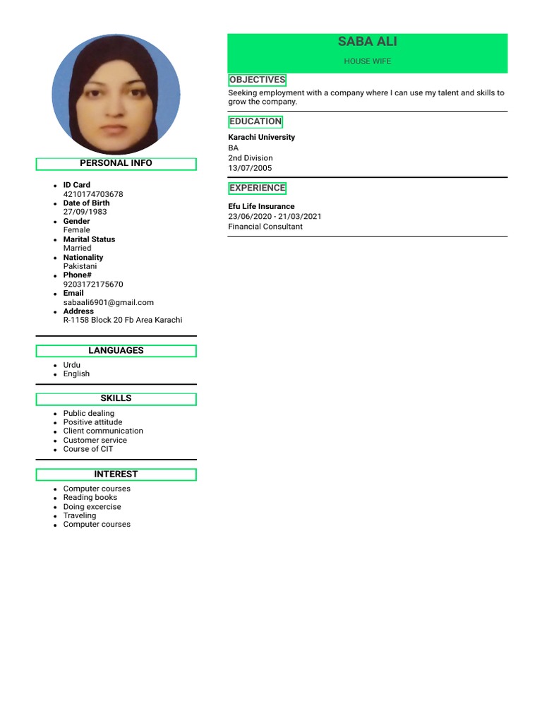 Saba Ali - 1677957956082 | PDF