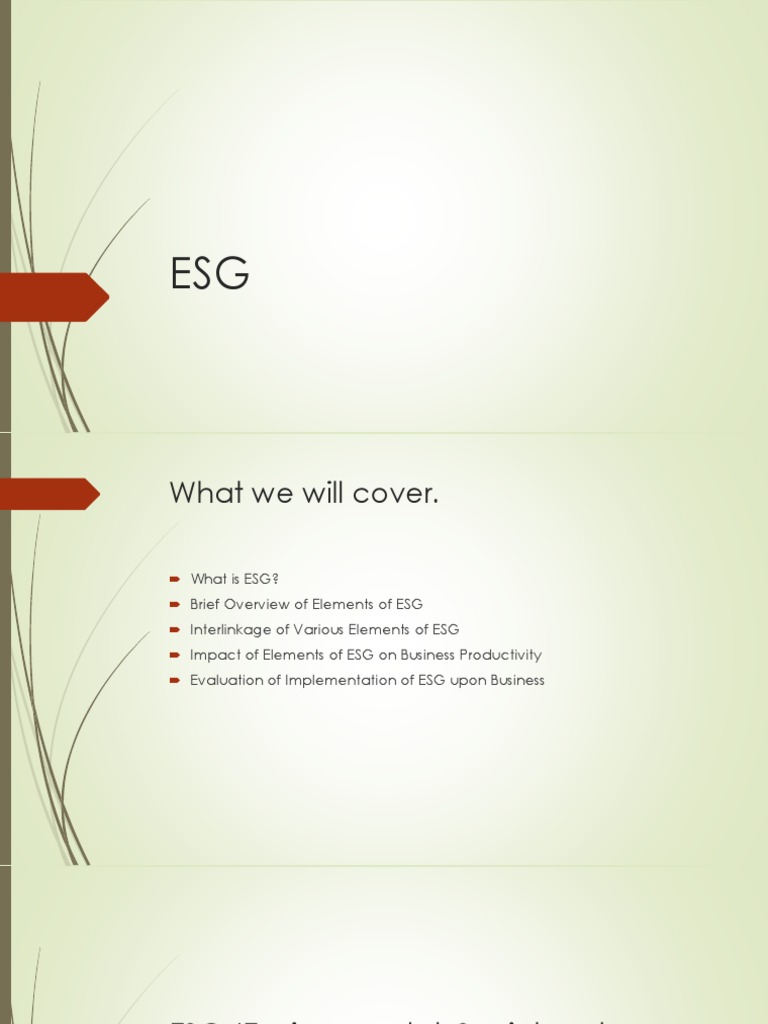 Introduction To ESG | PDF