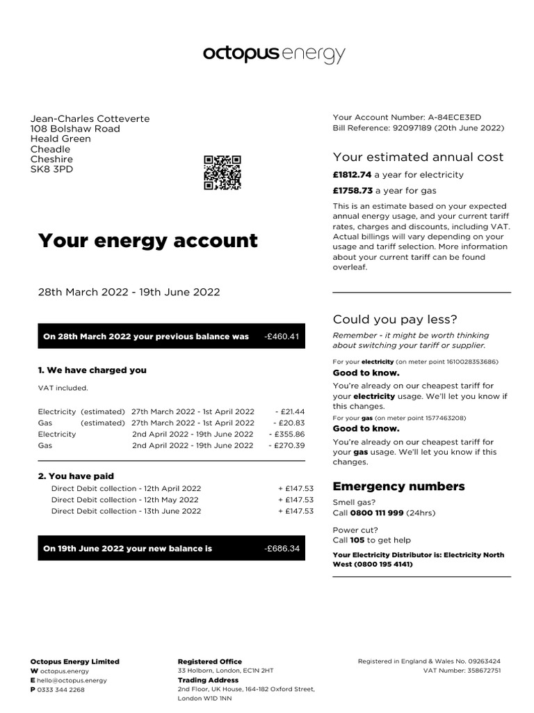 octopus-energy-statement-2022-06-19 | PDF | Value Added Tax | Gases