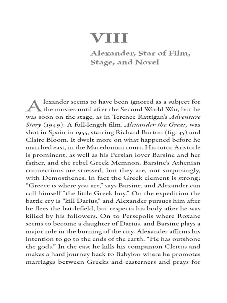 Alexander, Star of Film, Stage, and Novel | PDF | Alexander The Great