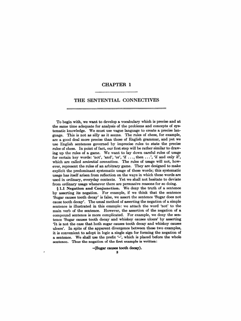 Chapter 1 Sentential Connectives Introduction To Logic - P Suppes | PDF