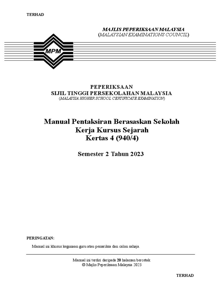 Manual KK Sejarah Sem2 | PDF
