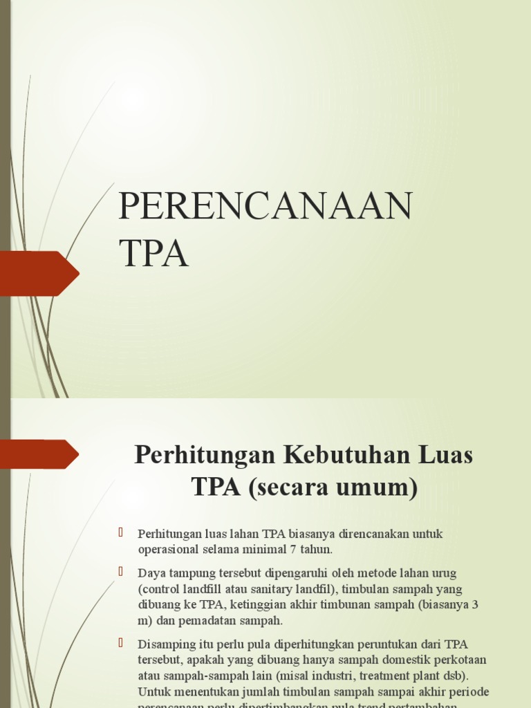 Perencanaan Tpa | PDF