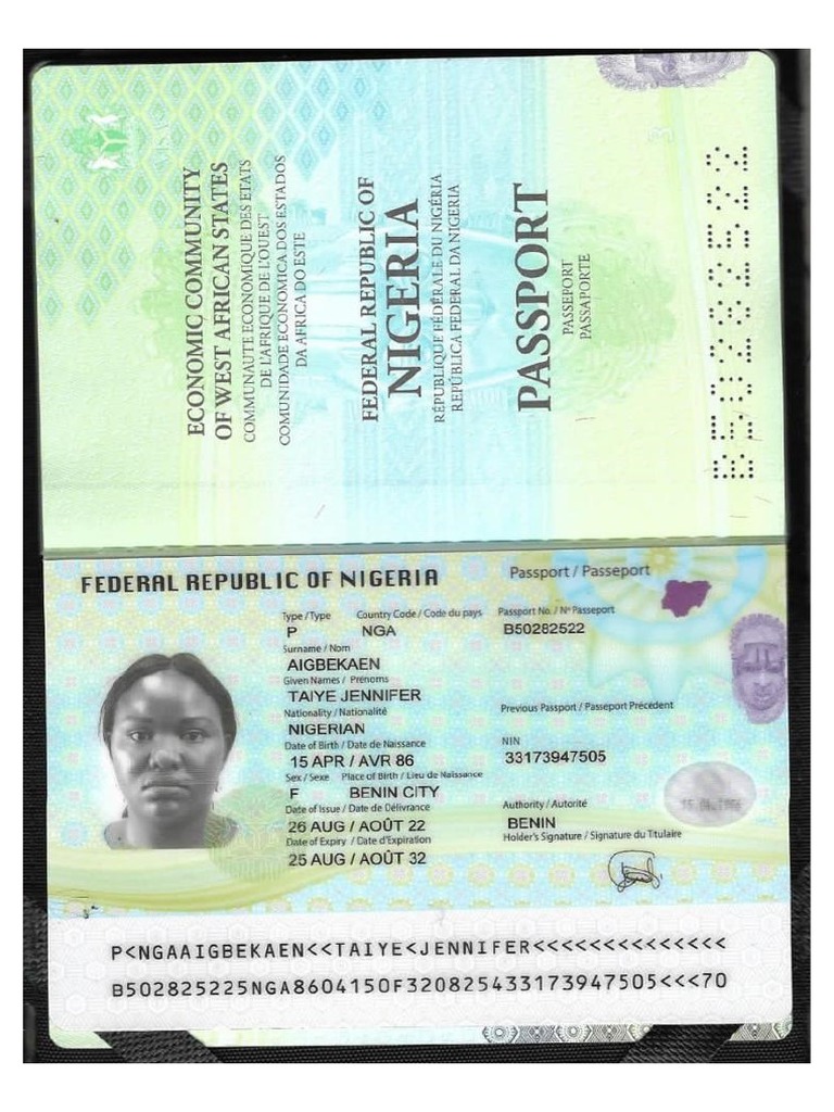 Int'l Passport Data Page | PDF
