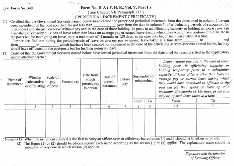 Treasury Form 348 (2) Increment Certificate | PDF