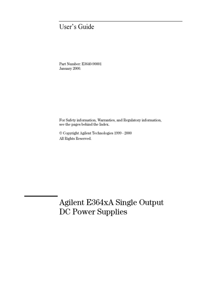 Agilent E3640A E3641A E3642A Power Supply Service Manual | PDF | Power Supply | Electricity