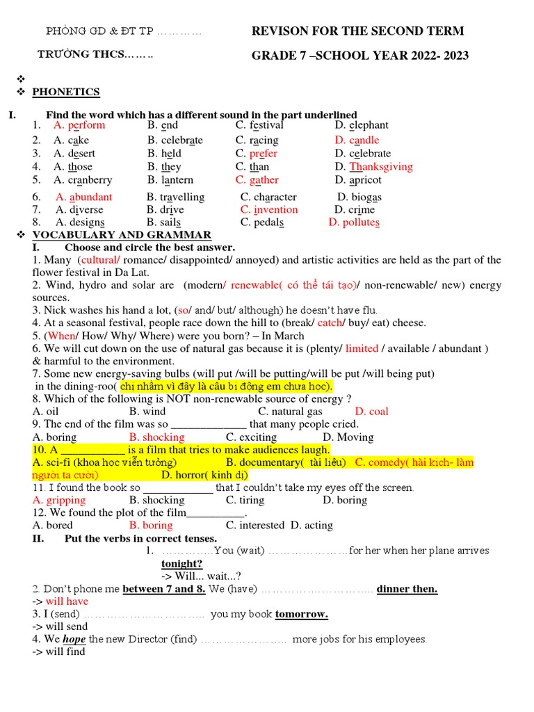Key_e7_revision for the 2nd Term | PDF | Linguistics