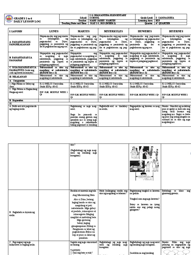 DLL Q4 W1 ESP W1 | PDF