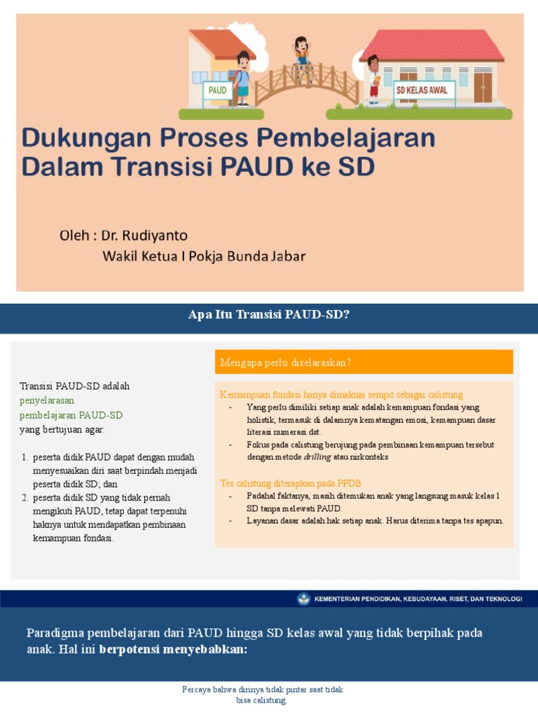 Transisi Paud-Sd Hari Ini | PDF | Karier & Perkembangan