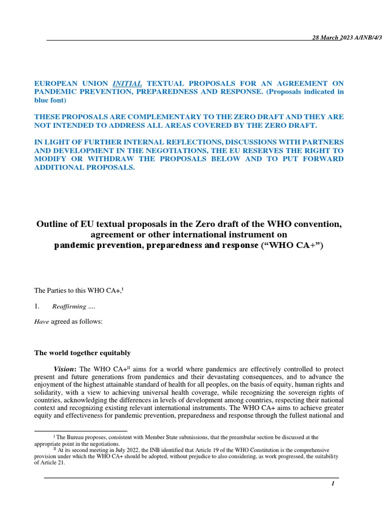 EU Proposals Integrated Into The ZD 28 March | PDF