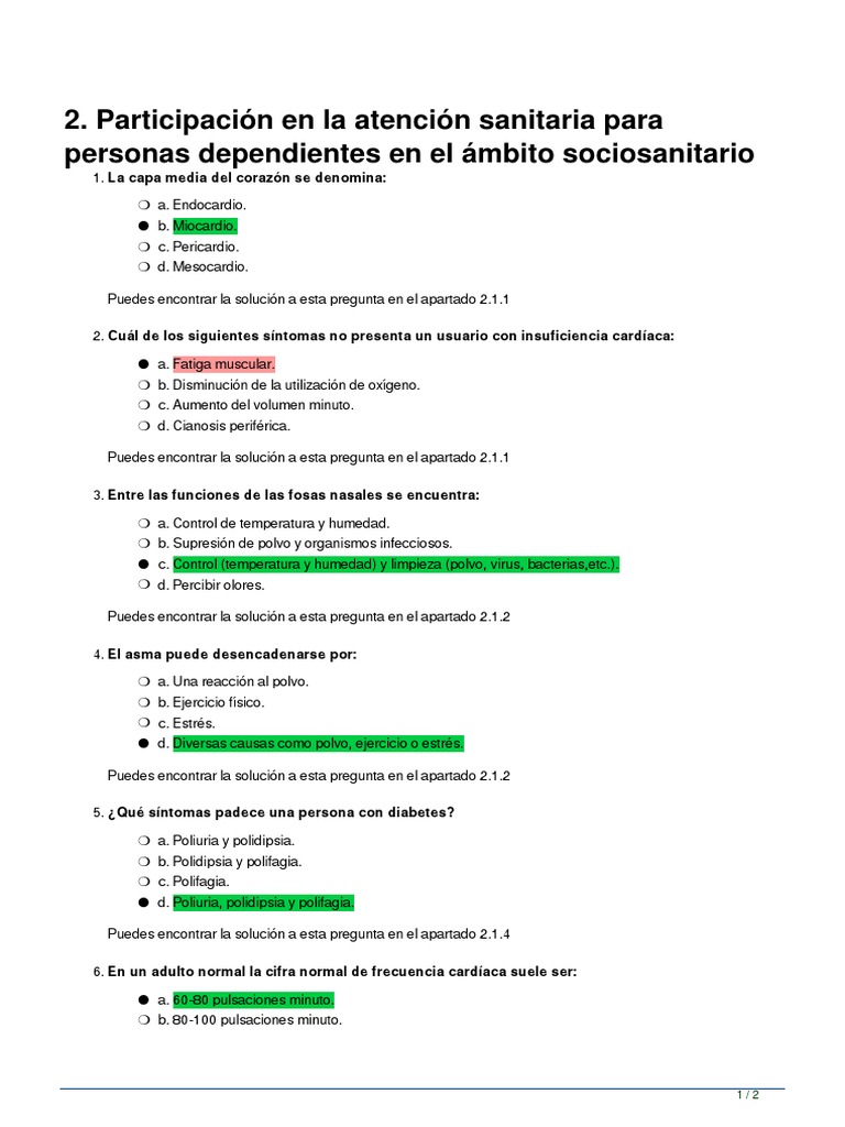 UD2 test MF1018 | PDF | Medicina CLINICA | Especialidades Medicas
