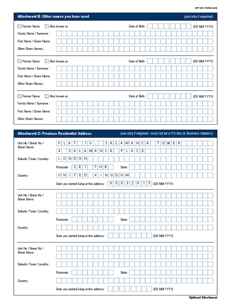 AFP Check Application Form-6 | PDF