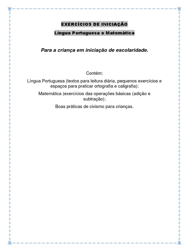 Exercícios de Iniciação | PDF | Angola