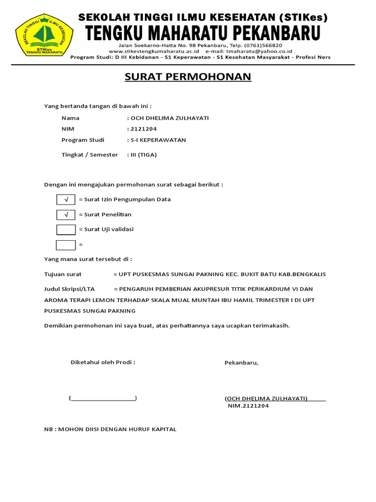 Form Surat Permohonan... | PDF