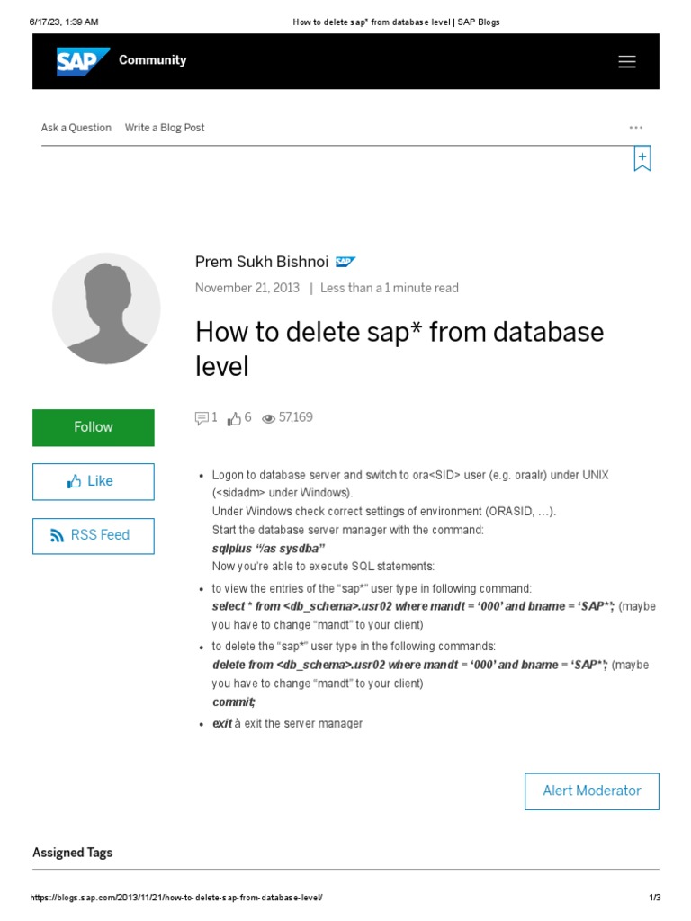 How To Delete Sap From Database Level Oracle Db Ap Blogs Pdf