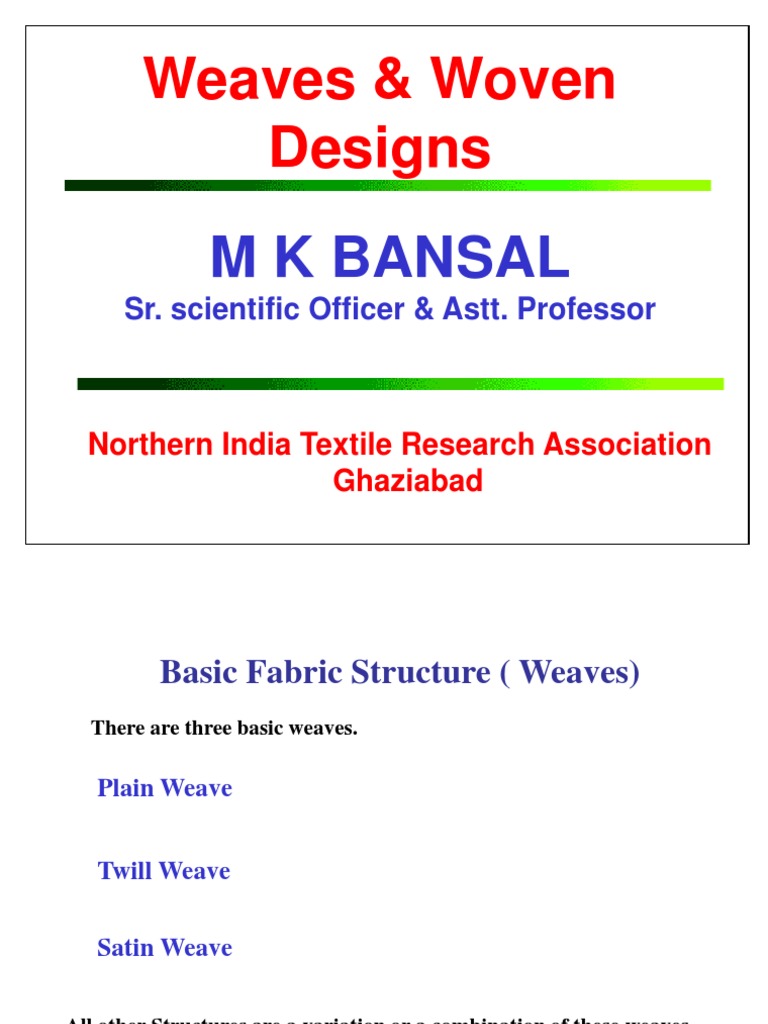 Fabric Structures | PDF | Weaving | Yarn