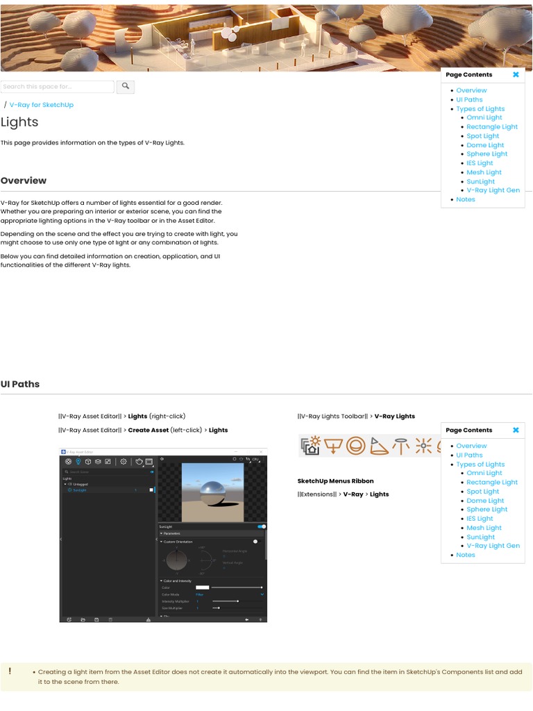 Lights - V-Ray for SketchUp - Chaos Help | PDF | Light | Lighting