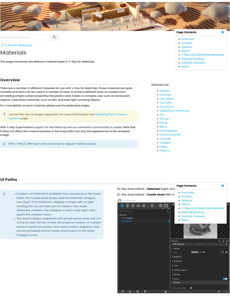 Materials - V-Ray For SketchUp - Chaos Help | PDF | Texture Mapping | Sketch Up