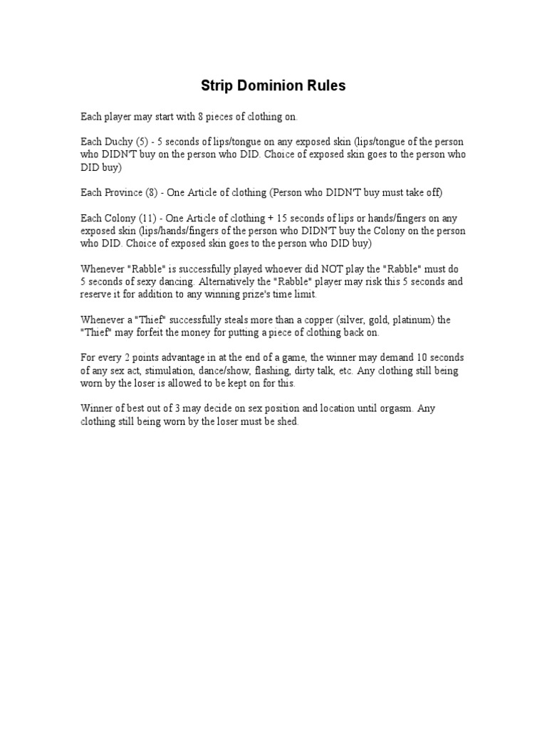 Strip Dominion Rules | PDF