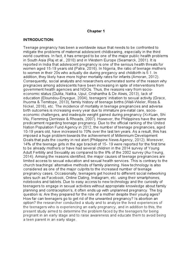 Practical Research Chapter 1 | PDF | Teenage Pregnancy | Adolescence