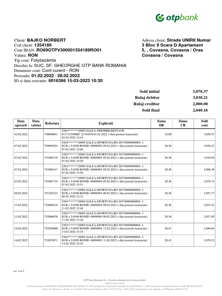 Extras de Cont | PDF