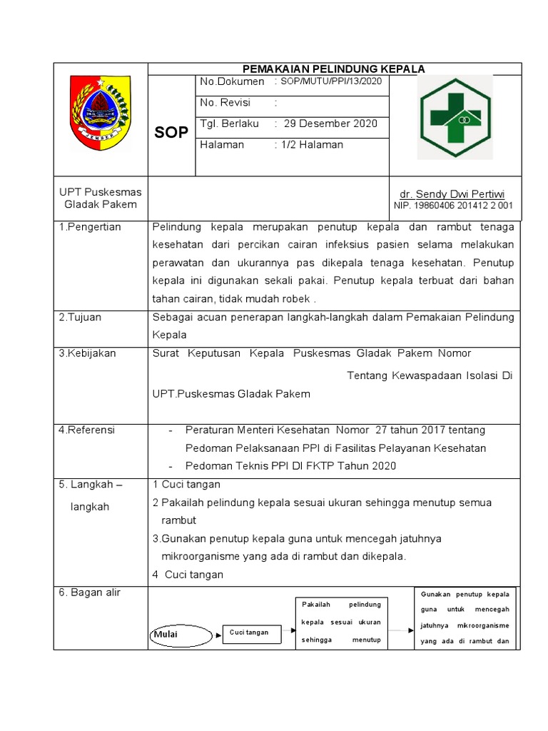 Pemakaian Pelindung Kepala SOP | PDF