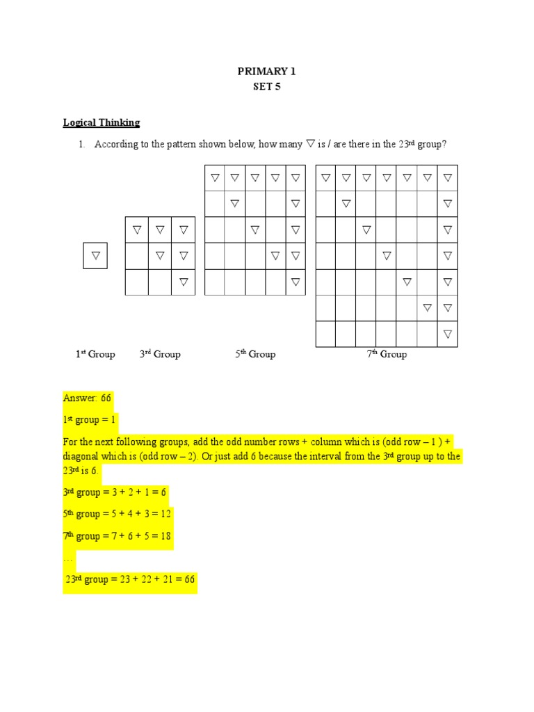 Set 5 Primary 1 | PDF