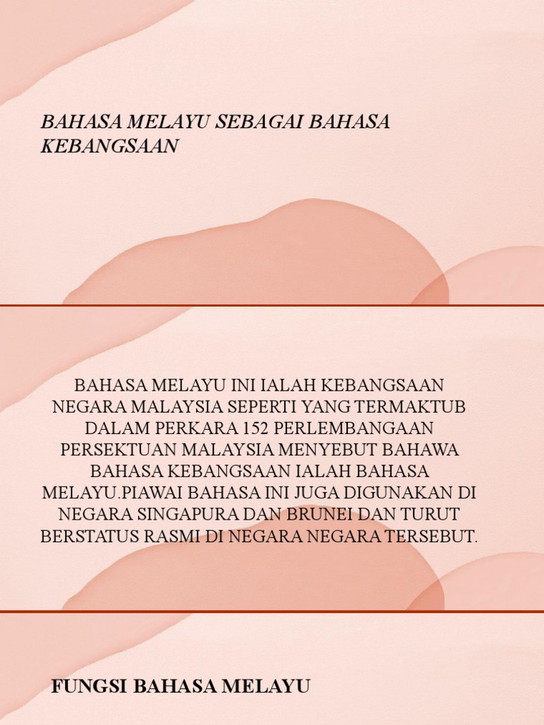 Bahasa Melayu Sebagai Bahasa Kebangsaan | PDF