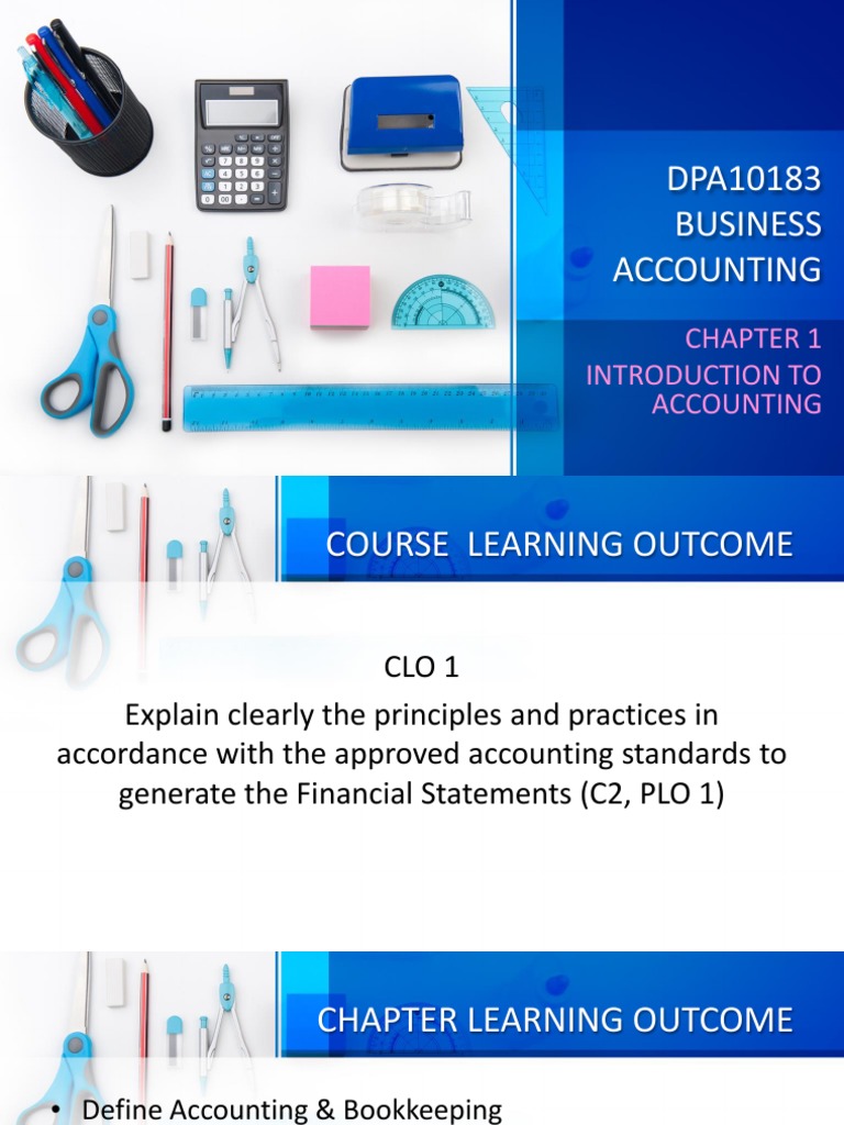 Chapter 1 Introduction To Accounting | PDF | Accounting | Historical Cost