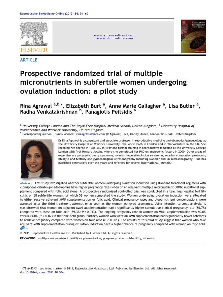 Mandatory Journal Ovacare Rina Agrawal | PDF | Dietary Supplements ...