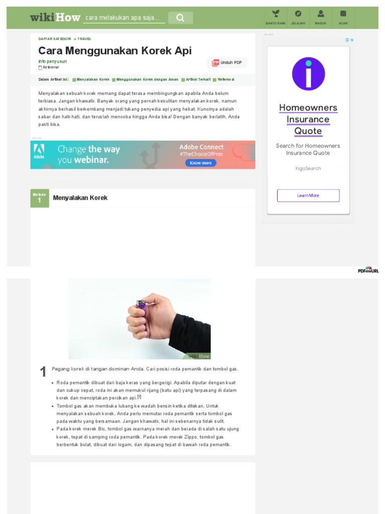 Menggunakan Korek Api | PDF