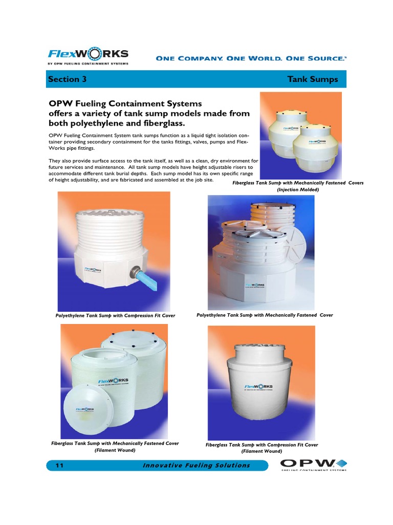 OPW - TCI Tank Sump | PDF | Pipe (Fluid Conveyance) | Fiberglass