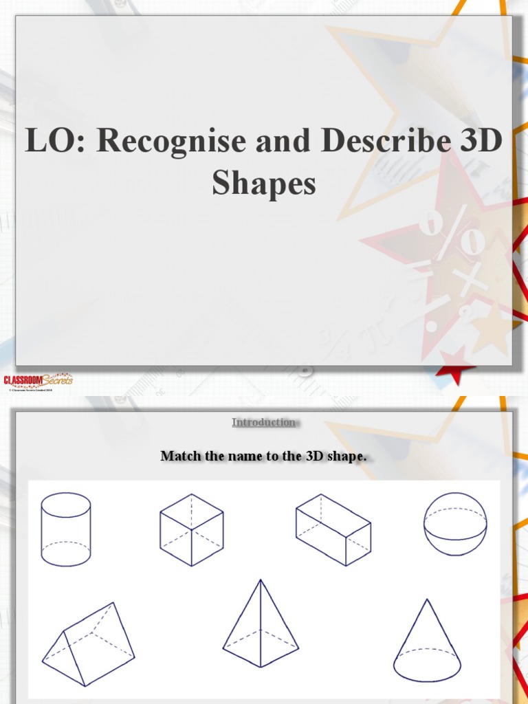Recognise and Describe 3D Shapes | PDF