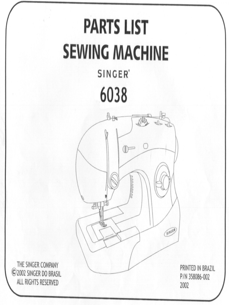 Parts List Singer 6038 | PDF