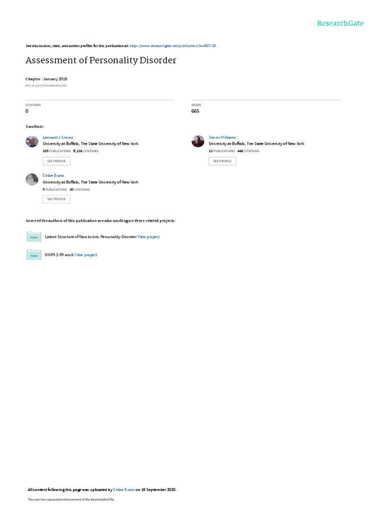 Assessment of Personality Disorder | PDF | Diagnostic And Statistical ...