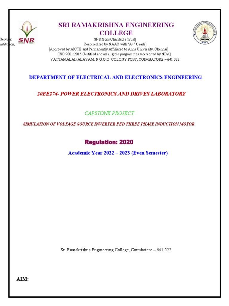 Capstone Project Report | Download Free PDF | Power Inverter | Electric Motor