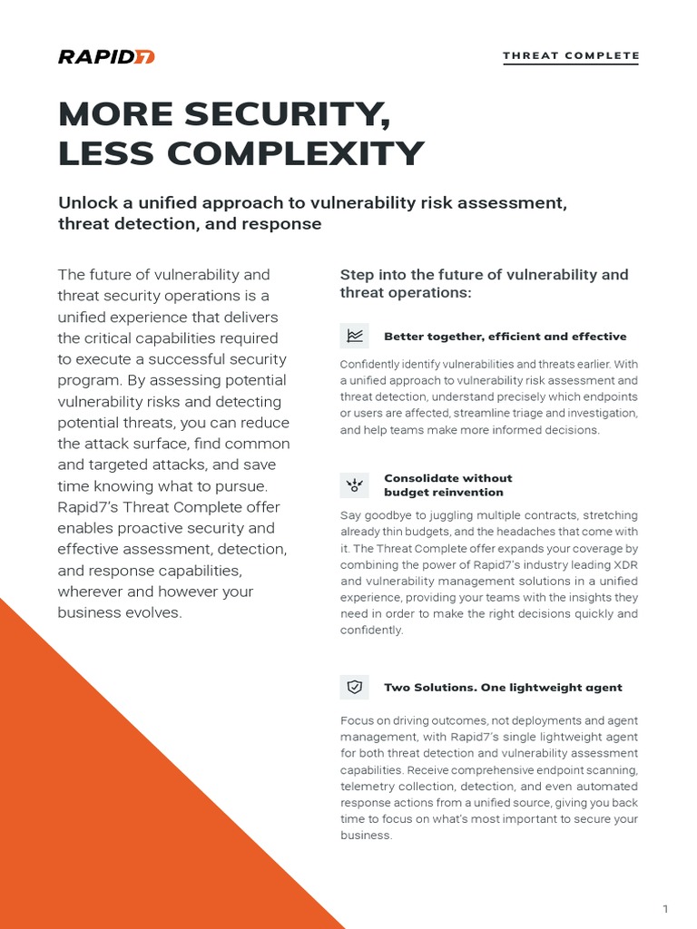 Rapid7 Threat Complete New IDR Customer | Download Free PDF | Vulnerability (Computing) | Threat ...