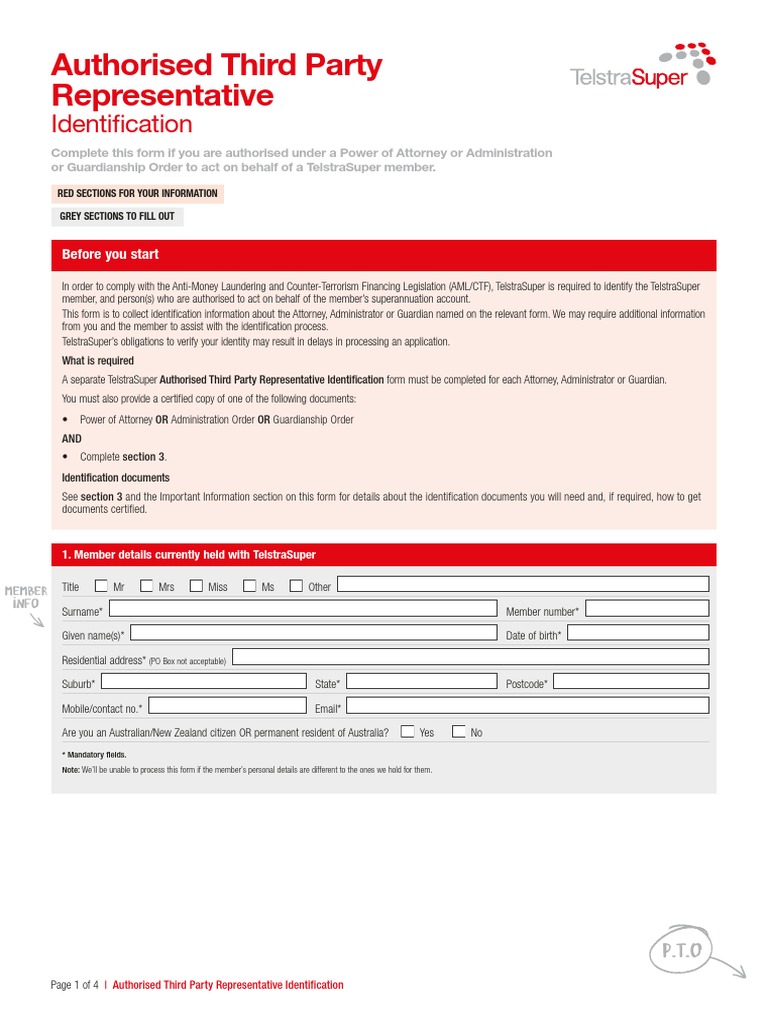 Authorised Third Party Representative Form | PDF | Identity Document ...