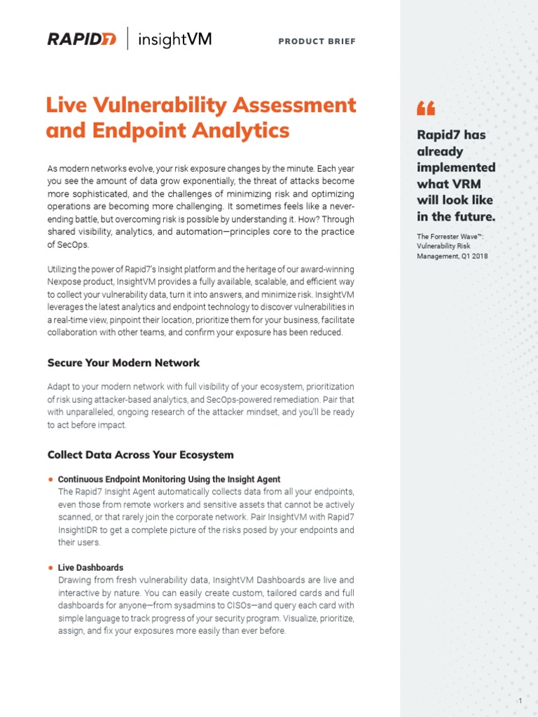 Rapid7 InsightVM Product Brief | PDF | Vulnerability (Computing ...