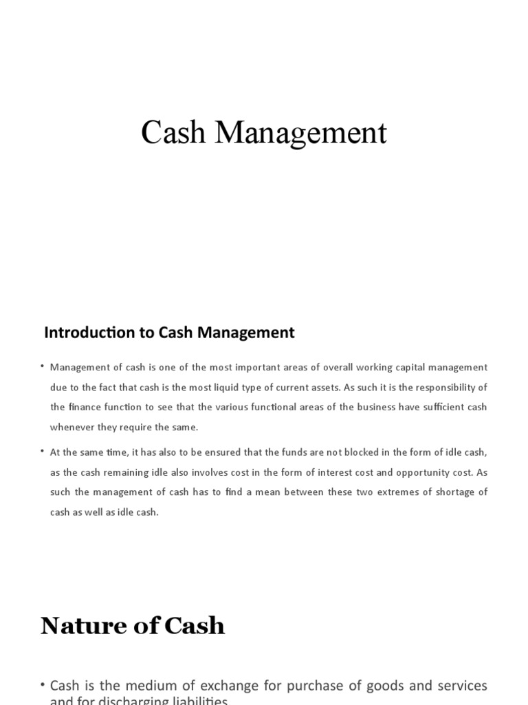 Effective Cash Management Strategies | PDF