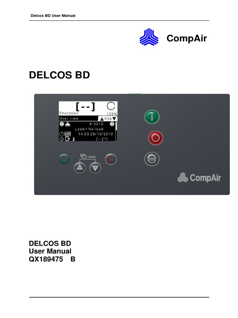 QX189475 Delcos BD User Manual B | PDF | Menu (Computing) | Electric Motor